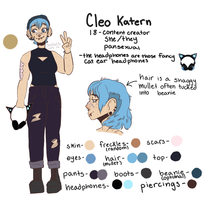 i finally updated cleo’s ref! swipe for the previous ref sheets!